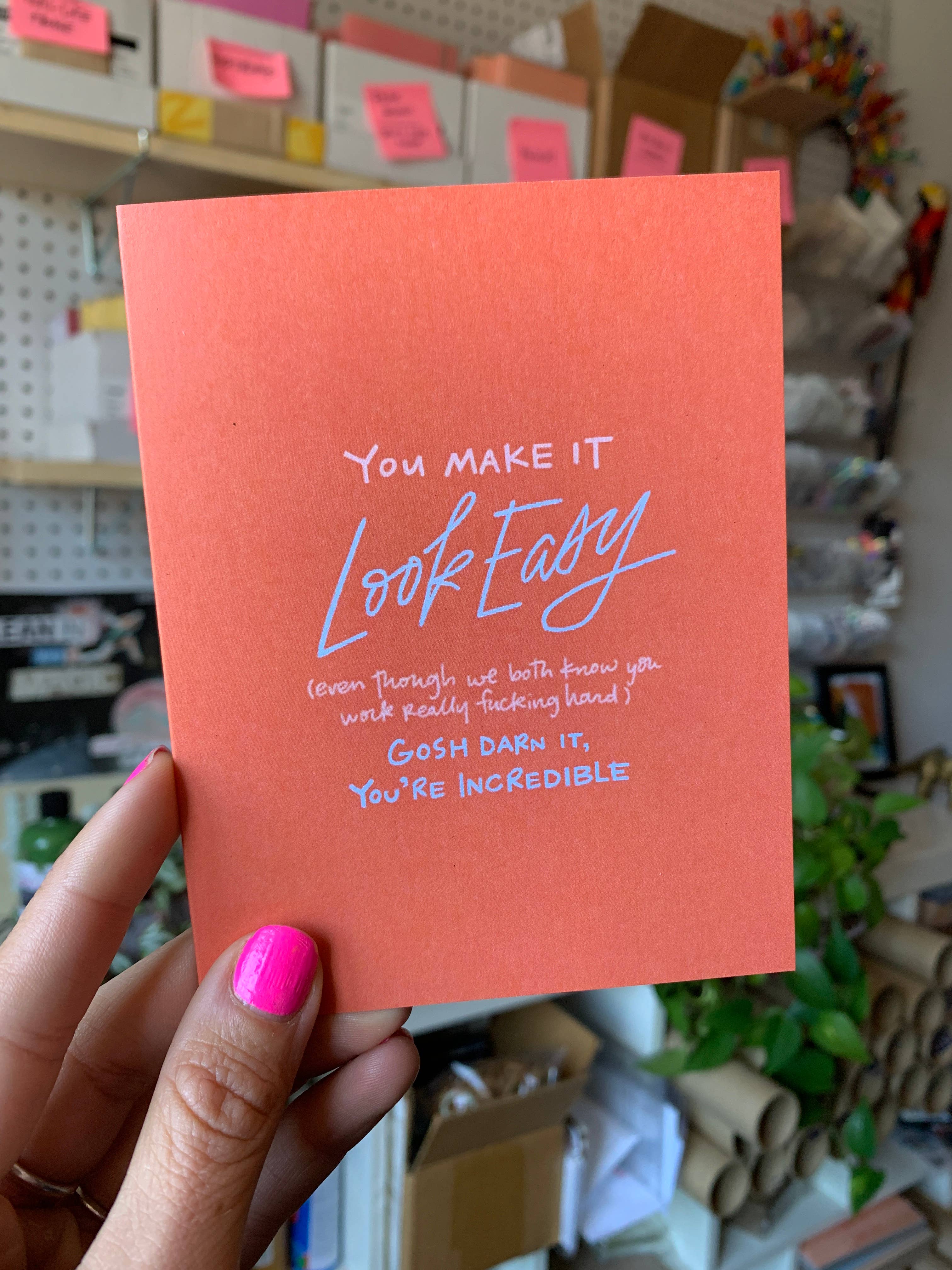 You Make It Look Easy Card | Lewes Lettering Co.