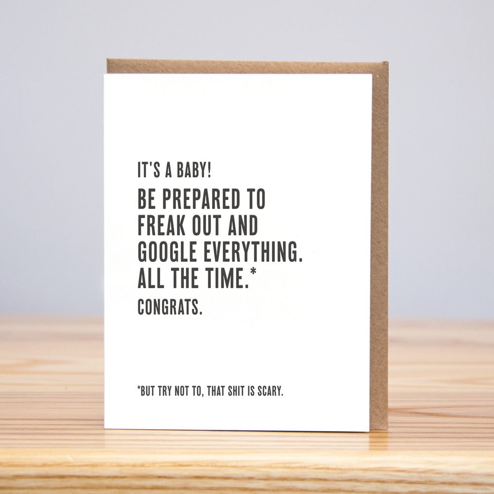 Google Freak Out Baby Congrats | Lewes Lettering Co.