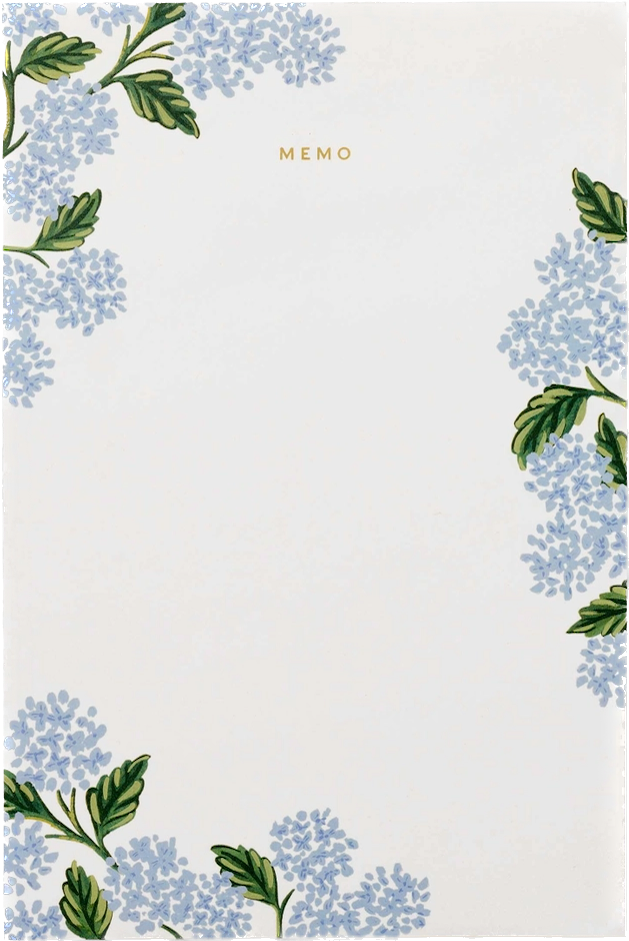Hydrangea Memo Notepad | Lewes Lettering Co.