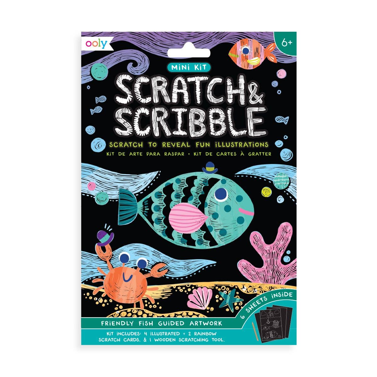 Mini Scratch & Scribble Art Kit: Friendly Fish | Lewes Lettering Co.